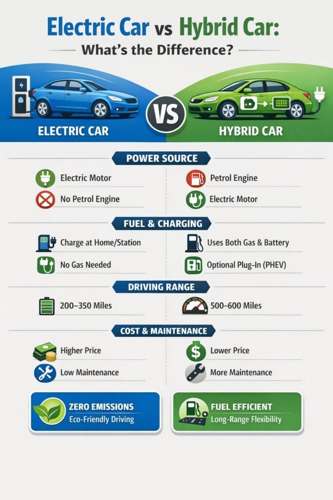 Electric Car Vs Hybrid Car Key Differences Explained Usa